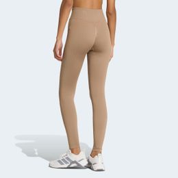 Damen Trainingstights "WE SCRUNCH 7/8L"chalky braun, normal, gr., Gr. XL, adidas Performance, Obermaterial: 70% Polyester, 21% Polyamid, 9% Elasthan,