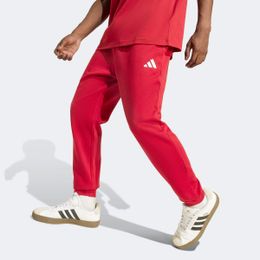 Herren Sporthose "ESSENTIALS FEELCOZY"active maroon, wei&szlig;, normal, gr., Gr. XXXL, adidas Sportswear, Obermaterial: 70% Baumwolle, 30% Polyester, Hosen