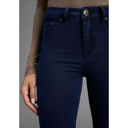 Arizona Damen Bootcut-Jeans "Ultra Stretch", blau, Gr. 80, Denim/Jeans, Obermaterial: 63% Baumwolle, 32% Polyester, 5% Elasthan, Jeans, ausgestellte