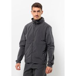 Jack Wolfskin Herren Fahrradjacke "BIKE COMMUTE WIND JKT M", grau, Gr. XL, OBERSTOFF: 86% POLYAMID, 14% ELASTHAN; Futter: 100% POLYESTER, Jacken
