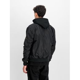 Herren Bomberjacke "MA-1 TT HOOD"schwarz, schwarz, Gr. S, Alpha Industries, unifarben, Web, Obermaterial: 100% Nylon, Jacken