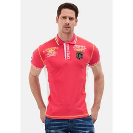 Cipo & Baxx CIPO & BAXX Herren Poloshirt, pink, Gr. XL, kontrastfarbene Details, mehrfarbig, Jersey, Obermaterial: 95% Baumwolle, 5% Elasthan, Shirts