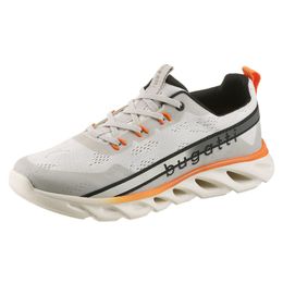 Bugatti Herren Sneaker, Gr. 43, wei&szlig;, Textil, Schuhe, Runner Sneaker, Freizeitschuh, Slip-on Sneaker mit Elastiksenkeln