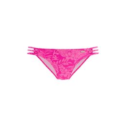 Venice Beach Damen Bikini-Hose "Moloka", pink, Gr. 32, bedruckt, Recycling-Polyamid, Badehosen, mit seitlichen B&auml;ndern