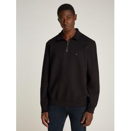 Tommy Hilfiger Herren Sweatshirt "ESSENTIAL FLEECE 1/4 ZIP", schwarz, Gr. M, Sweatware, Obermaterial: 60% Baumwolle, 40% Polyester, Sweatshirts, mit