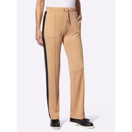 Inspirationen Damen Schlupfhose, braun, Gr. 40, unifarben, 70% Viskose, 27% Polyester, 3% Elasthan, Einsatz:100% Polyester, Hosen