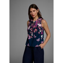 Laura Scott Damen Blusentop "in verschiedenen Designs, modischer Schalkragen", blau, Gr. 42, bedruckt, gebl&uuml;mt, gemustert, Web, Obermaterial: 97%