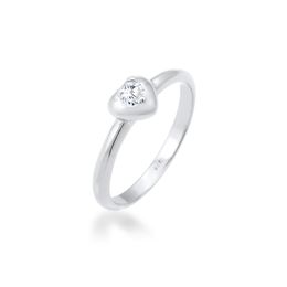 Elli Damen Fingerring "Herz Symbol Verlobung Valentin Zirkonia 925 Silber", 56mm,mit Steinen, Silber 925 (Sterlingsilber), 2mm, silber, Silber 925