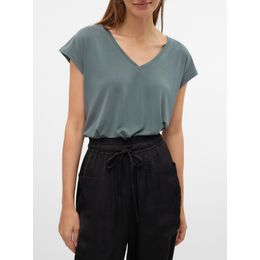 V&eacute;ro Moda VERO MODA Damen V-Shirt "VMFILLI SS V-NECK TEE GA NOOS"balsam gr&uuml;n, Gr. M, unifarben, Jersey, Obermaterial: 70% Modal, 30% Polyester, Shirts,