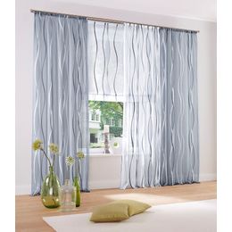 Gardine OTTO HOME, B:140cm H:245cm, grau, Voile, Polyester, Wohnzimmer, Gardinen, "Dimona", 2er-Set, transparent, Voile, Polyester
