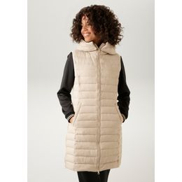 Aniston CASUAL Damen Steppweste, beige, Gr. 38, unifarben, Steppware, Obermaterial: 100% Polyester. Futter: 100% Polyester. Wattierung: 100%
