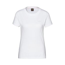 BOSS Orange Damen T-Shirt "Esogo Premium Damenmode", wei&szlig;, Gr. S, unifarben, Single Jersey, Obermaterial: 100% Baumwolle, Shirts, mit Logo