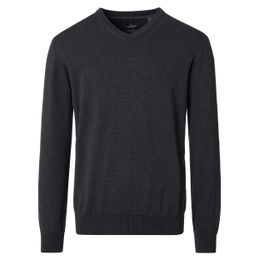 Casamoda Herren Strickpullover "Casamoda Pullover uni", grau, Gr. M, 100% Baumwolle, Pullover