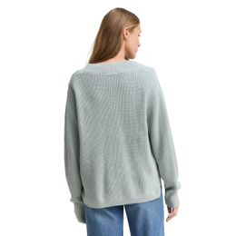 Damen Cardigansilber cloud blau melange, Gr. S, Tom Tailor Denim, Strick, Obermaterial: 50% Baumwolle, 50% Polyacryl, Strickjacken, mit
