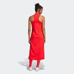 Damen Shirtkleid "ESSENTIALS 3-STREIFEN LONG RACERBACK", rot, Gr. M, adidas Sportswear, Obermaterial: 93% Baumwolle, 7% Elasthan, Kleider, &auml;rmelloses