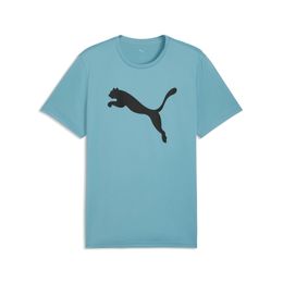 Puma Herren Trainingsshirt "M TAD ESSENTIALS SOLID CAT TEE (CF BIG CAT)", blau, Gr. L, Jersey, Obermaterial: 100% Polyester, Shirts, Kurzarm, f&uuml;r