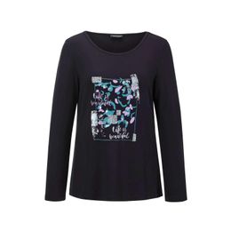 GOLDNER Damen Print-Shirt "Kurzgr&ouml;&szlig;e Shirt", schwarz, Basic, Gr. 25, Obermaterial: 95% Viskose CV. 5% Elasthan EL., Shirts, strechbequemer