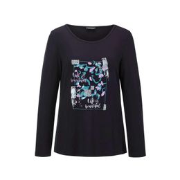 GOLDNER Damen Print-Shirt "Kurzgr&ouml;&szlig;e Shirt", schwarz, Basic, Gr. 20, Obermaterial: 95% Viskose CV. 5% Elasthan EL., Shirts, strechbequemer