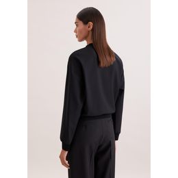Seidensticker Damen Klassische Bluse, schwarz, Gr. 42, unifarben, 52% Polyester, 43% Schurwolle, 5% Elasthan, Blusen, 1/1 Rundhals Uni