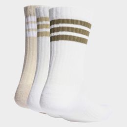 Damen Funktionssocken "3-STREIFEN, KN&Ouml;CHELLANG, MIT POLSTERUNG, 3ER-PACK", adidas Performance, Gr. M, wei&szlig;, Obermaterial: 59% Baumwolle, 37%
