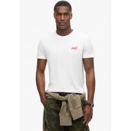 Superdry Herren Rundhalsshirt "ESSENTIAL LOGO EMB TEE", wei&szlig;, Gr. XL, unifarben, Single Jersey, Obermaterial: 100% Baumwolle, Shirts, aus Baumwolle