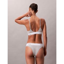 Damen Push-up-BH "PLUNGE PUSH UP", Calvin Klein Underwear, Gr. 85, grau, Jersey, Obermaterial: 53% Baumwolle, 35% Modal, 12% Elasthan, meliert, BHs,
