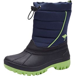 Kangaroos Jungen Winterstiefel "K-Ben", Gr. 32, blau, Synthetik, Textil, Schuhe, Snowboots, Winterboots, Winterschuhe, wasserabweisend