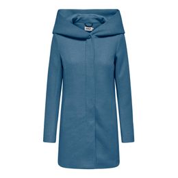 Only Damen Kurzmantel "ONLSEDONA LIGHT COAT OTW NOOS", blau, Gr. XS, meliert, Web, Obermaterial: 85% Polyester, 15% Baumwolle, M&auml;ntel, verdeckte