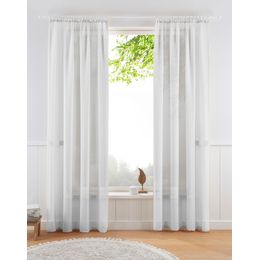 Gardine OTTO HOME, B:135cm H:225cm, wei&szlig;, Polyester, Wohnzimmer, Gardinen, "TENDER", Leinen Optik mit Struktur, monochrom, Bestseller