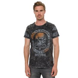 Rusty Neal Herren T-Shirt, grau, Gr. L, bedruckt, 100% Baumwolle, Shirts, mit Markenprint