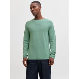 Jack & Jones JACK & JONES Herren Rundhalspullover "JJEHILL KNIT CREW NECK NOOS"granite gr&uuml;n, Gr. S, unifarben, Strick, Obermaterial: 100% Baumwolle, Pullover,