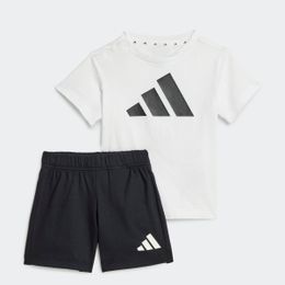 M&auml;dchen Trainingsanzug "ESSENTIALS KIDS -SET", schwarz-wei&szlig;, Gr. 80, adidas Sportswear, Obermaterial: 100% Baumwolle, Sportanz&uuml;ge