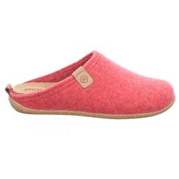 Rohde Damen Pantoffel "GREENYS N35", Gr. 39, rot, Filz, meliert, Schuhe, Hausschuh, Clog, Homeslipper mit herausnehmbarer Innensohle