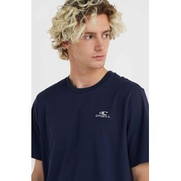 O`Neill O'NEILL Herren T-Shirt "O'NEILL SMALL LOGO T-SHIRT", blau, Gr. M, unifarben, Single Jersey, Obermaterial: 100% Baumwolle, Shirts, mit eingefasster