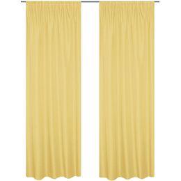 Vorhang HOME BASICS, B:135cm H:245cm, gelb, Polyester, Wohnzimmer, Gardinen, "MAITE"
