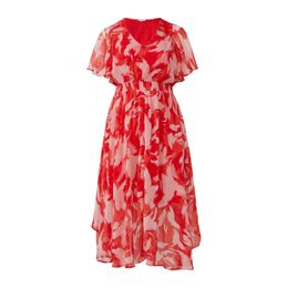 S.oliver Red Label Plus Kleid Damen Gr&ouml;&szlig;e 46 rosa / rot Winterkleid