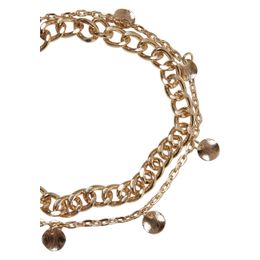 Urban Classics Damen Edelstahlkette "Urban Classics Unisex Charmy Anklet", S/Mgold, Metall, Zink, Fu&szlig;ketten