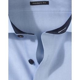 OLYMP Herren Businesshemd "Luxor modern fit", blau, Gr. 48, Web, Obermaterial: 100% Baumwolle, Hemden