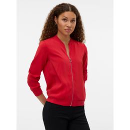V&eacute;ro Moda VERO MODA Damen Bomberjacke "VMCOCO L/S BOMBER NOOS", rot, Gr. M, unifarben, Web, Obermaterial: 96% Polyester, 4% Elasthan, Jacken, Materialmix