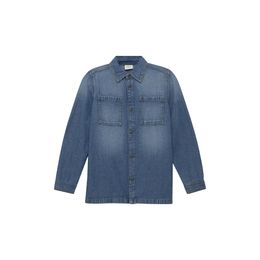 s.Oliver JUNIOR Jungen Jeanshemd, blau, Gr. 146, unifarben, Web, Obermaterial: 100% Baumwolle, Hemden, mit Brust Taschen