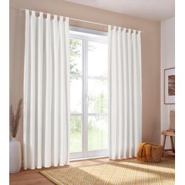 Vorhang OTTO HOME, B:140cm H:175cm, beige, Polyester, Recyceltes Material, Wohnzimmer, Gardinen, "Parry", 2-er Set, blickdicht, monochrom, basic