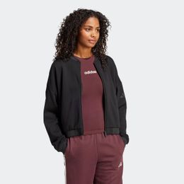 Damen Bomberjacke "ESSENTIALS CONTEMPORARY LOGO", schwarz, Gr. L, adidas Sportswear, Obermaterial: 55% Baumwolle, 36% Polyester, 9% Viskose, Jacken