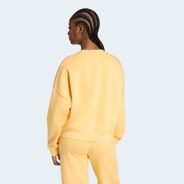 Damen Sweatshirt "ESSENTIALS SMALL LOGO FEELCOMFY", gelb, Gr. L, adidas Sportswear, Obermaterial: 70% Baumwolle, 30% Polyester, Sweatshirts, mit
