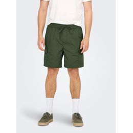 Only & Sons ONLY & SONS Herren Cargoshorts "ONSKAL CARGO 0287 SHORTS CS", gr&uuml;n, Gr. XL, unifarben, Web, Obermaterial: 100% Baumwolle, Hosen