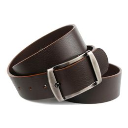 Anthoni Crown Damen Lederg&uuml;rtel, braun, Gr. 90, unifarben, Leder, G&uuml;rtel, Vollleder Jeansg&uuml;rtel in dunkelbraun