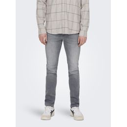 Only & Sons ONLY & SONS Herren Slim-fit-Jeans "ONSLOOM SLIM LBD 8263 AZG DNM NOOS", blau, Gr. 29, Abriebeffekte, Denim/Jeans, Obermaterial: 98% Baumwolle, 2%
