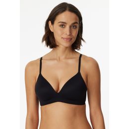 Schiesser Damen Soft-BH "Invisible Soft", Gr. 75, schwarz, Microtouch, Obermaterial: 70% Polyamid, 30% Elasthan, unifarben, Basic, BHs, mit