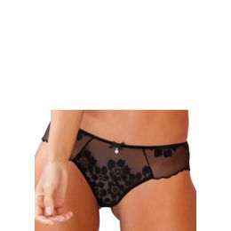 Damen Slip, LASCANA Belle Affaire, Gr. 40, schwarz, Spitze, Obermaterial: 60% Polyamid, 30% Polyester, 10% Elasthan, Unterhosen, leicht transparenter