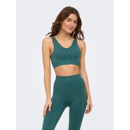 Only Play Damen Sport-BH "ONPEDDA-2 SEAM BRA NOOS"mediterranea detail:with wash, Gr. S, unifarben, Jersey, Obermaterial: 92% Polyamid, 8% Elasthan,