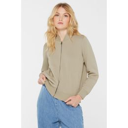 Damen Sweatjackelight sage, Gr. XS, SENSES.THE LABEL, unifarben, Material: 70% Baumwolle, 30% Polyester, Sweatjacken, mit Baumwolle